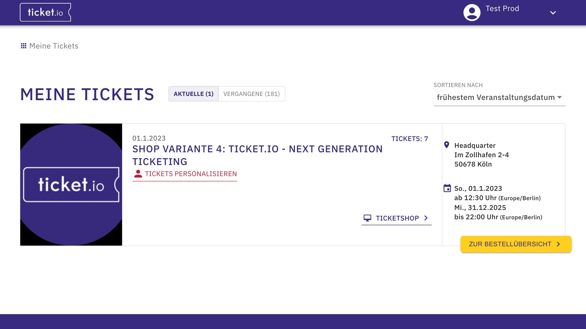 Tickets verwalten mit myTicket.io - ticket i/O